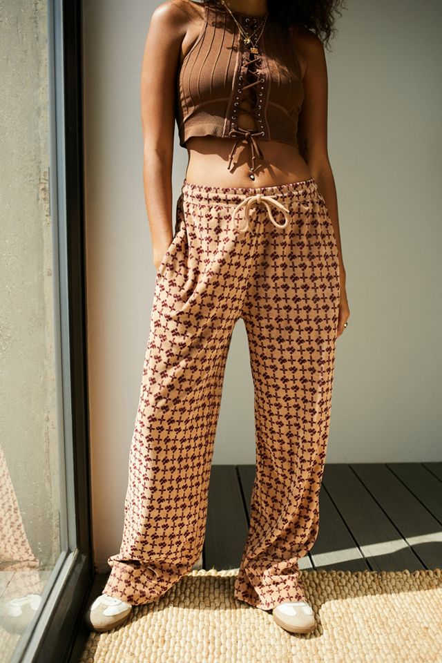 iets frans... Monogram Velour Tracksuit Bottoms | Urban Outfitters UK
