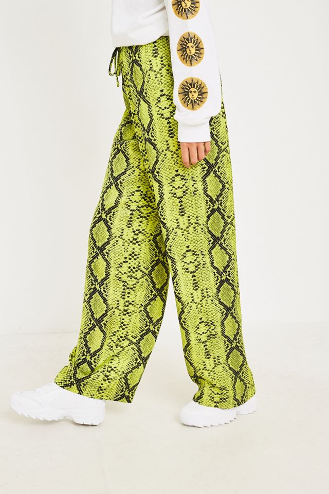 UO Fluorescent Snake Print Pull-On Trousers | Urban Outfitters UK
