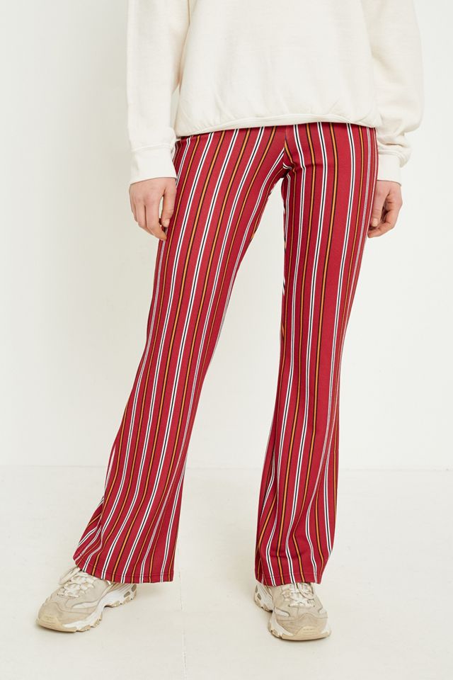 UO Rust Striped Flared Trousers | Urban Outfitters UK