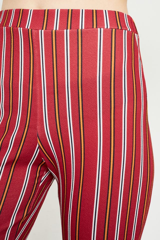 UO Rust Striped Flared Trousers | Urban Outfitters UK