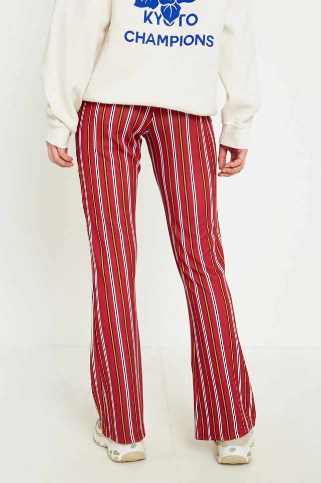 UO Rust Striped Flared Trousers | Urban Outfitters UK