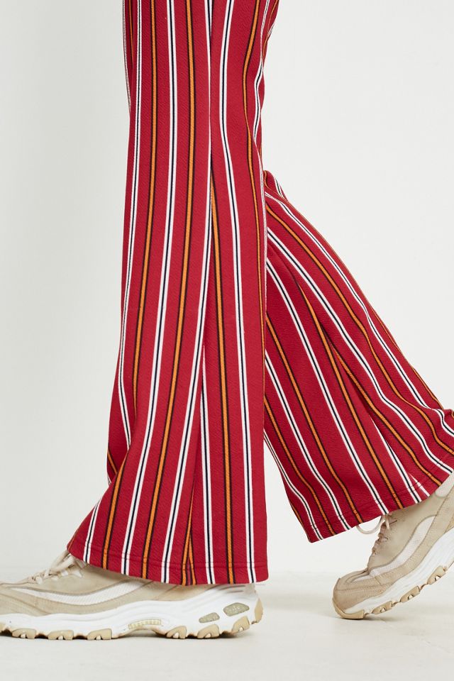 UO Rust Striped Flared Trousers | Urban Outfitters UK