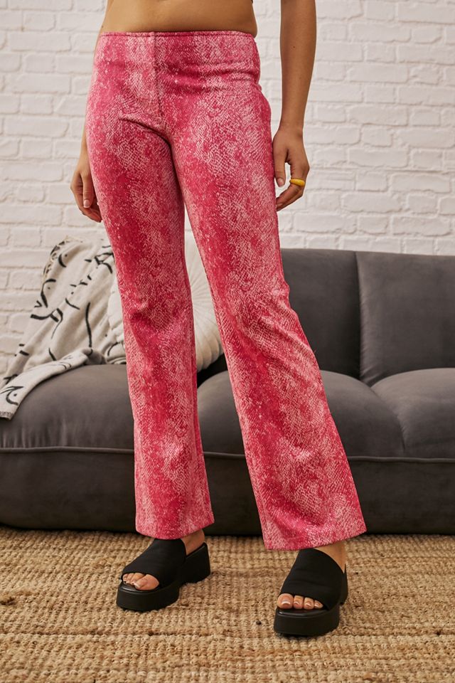 UO Vivica Pink Flare Pants | Urban Outfitters UK
