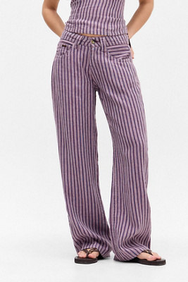 BDG Kayla Stripe Linen Trousers | Urban Outfitters UK