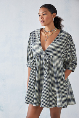 UO Vero Check Shapeless Mini Dress | Urban Outfitters UK