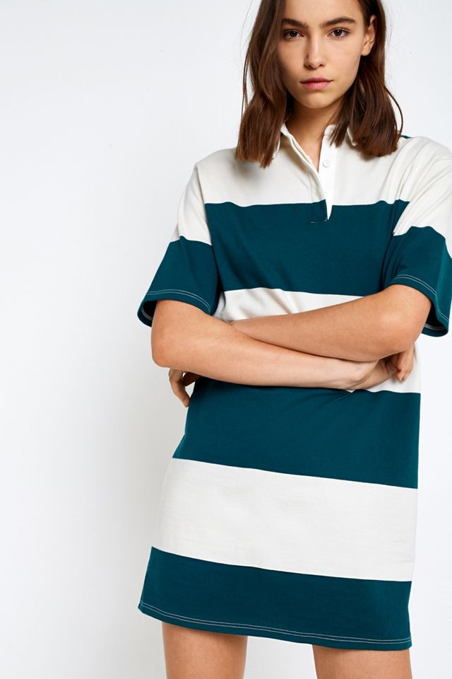 UO Green Rugby Striped Dress | Urban Outfitters UK