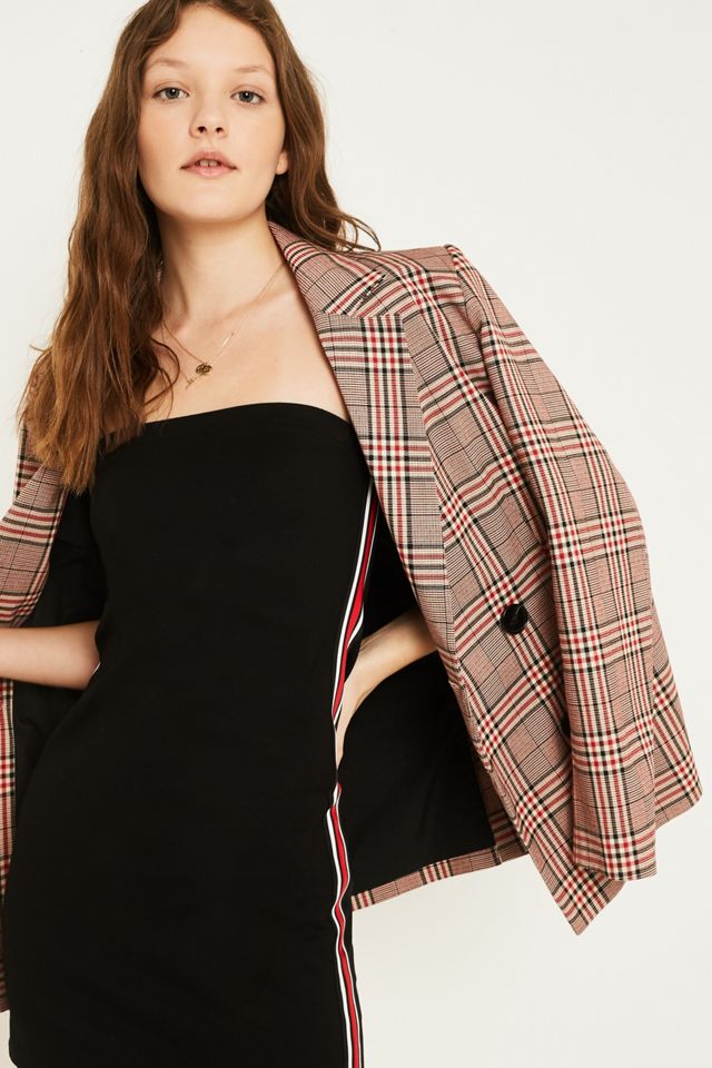 UO Red Taped Tube Top Dress | Urban Outfitters UK
