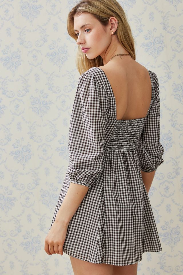 Kimchi Blue Crysta Gingham Mini Dress | Urban Outfitters UK