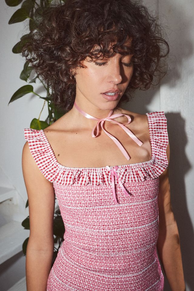 Kimchi Blue Evangalina Off The Shoulder Gingham Mini Dress Urban