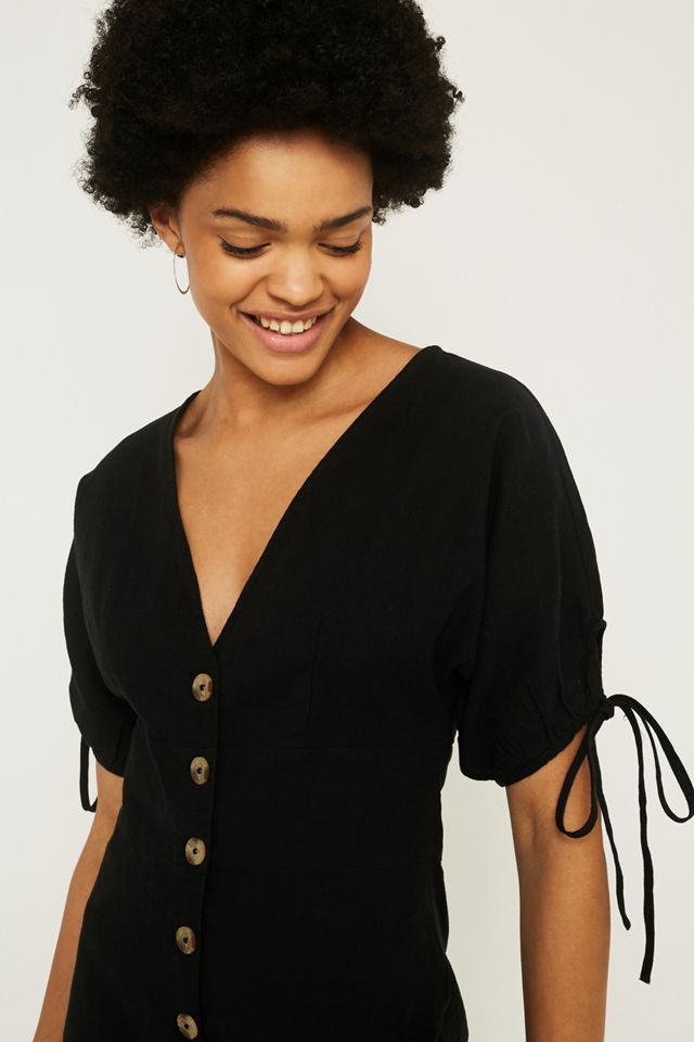 UO Tabby Linen Playsuit | Urban Outfitters UK