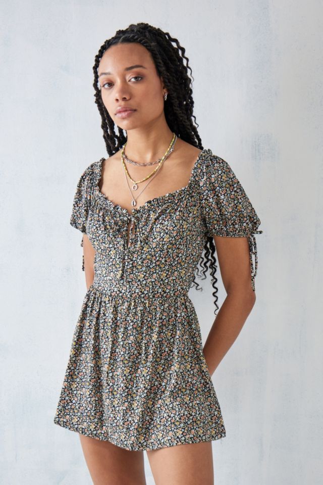 UO Eden Backless Floral Playsuit | Urban Outfitters UK