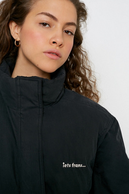 iets frans... Oversized Padded Black Coat | Urban Outfitters UK