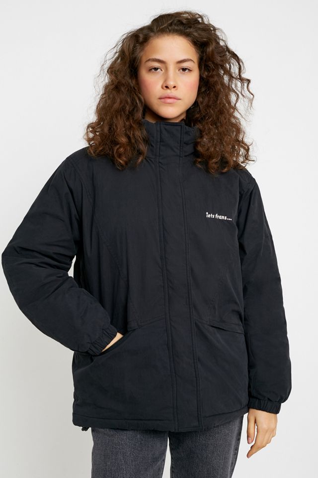 iets frans... Oversized Padded Black Coat | Urban Outfitters UK