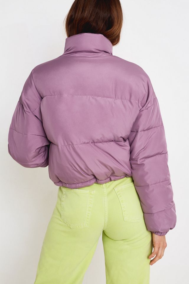 UO Lilac Crop Puffer Jacket | Urban Outfitters UK
