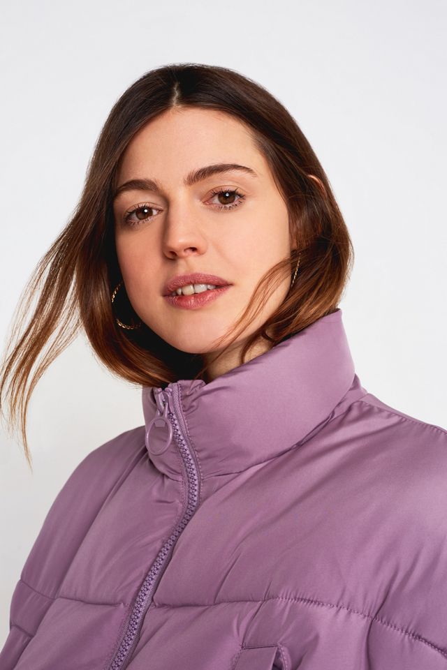 UO Lilac Crop Puffer Jacket | Urban Outfitters UK
