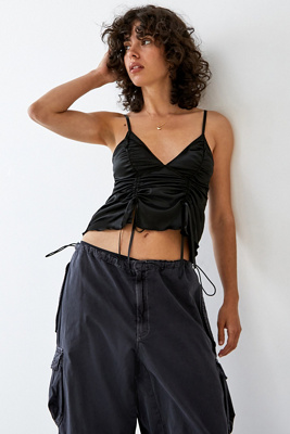 Out From Under Satin Ruched Front Cami | Urban Outfitters UK