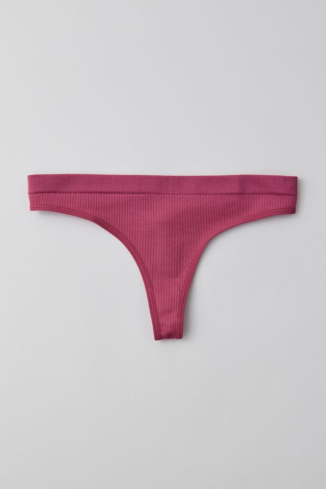 Out From Under Markie Seamless Stretch Ribbed Thong | Urban Outfitters UK