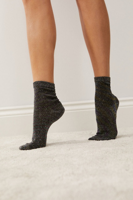 Black Multi Lurex Sock | Urban Outfitters UK