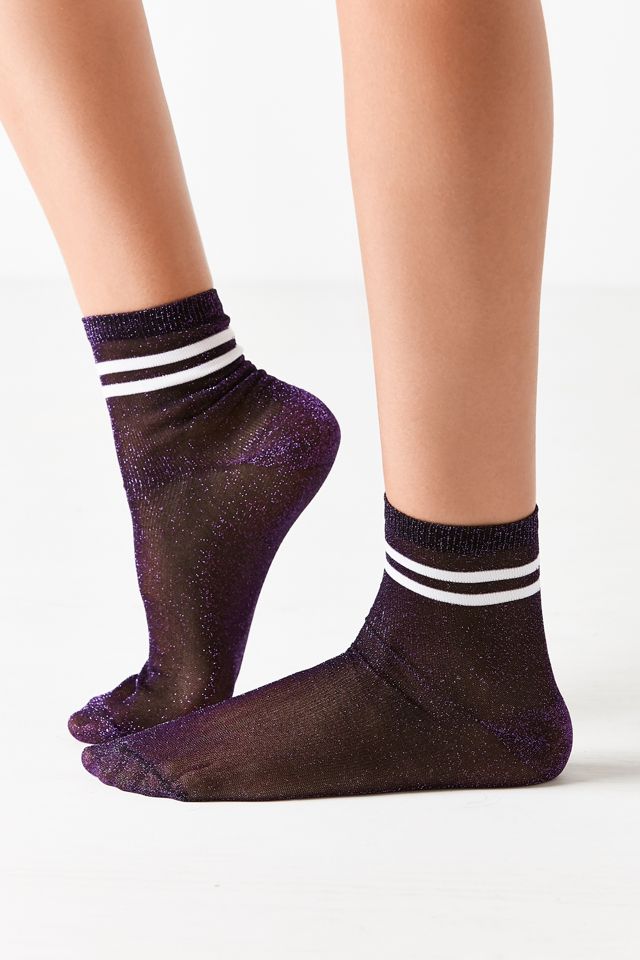 Lurex Striped Sport Socks | Urban Outfitters UK