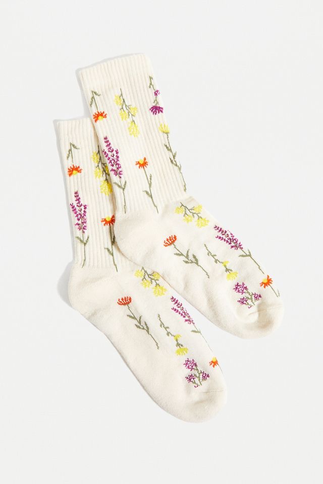 Out From Under Flower Print Socks | Urban Outfitters UK