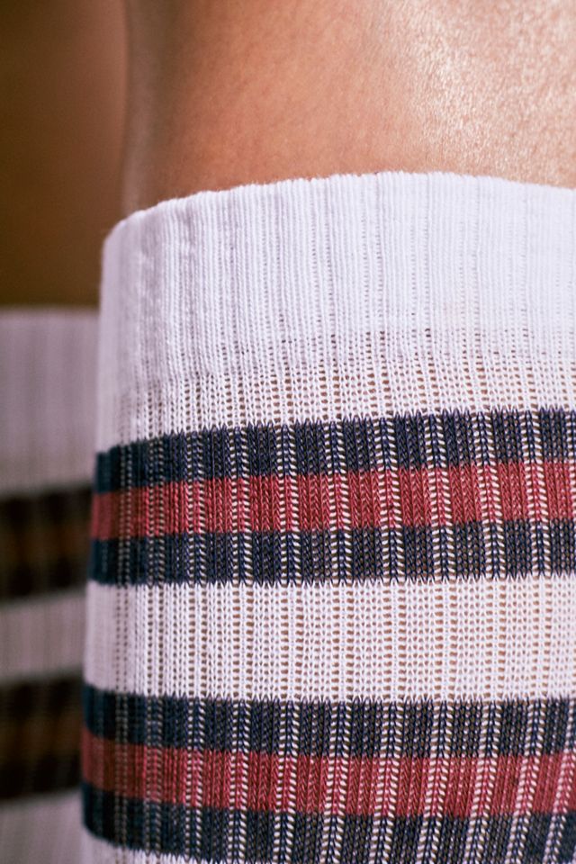 Burgundy Rugby Stripe Socks | Urban Outfitters UK