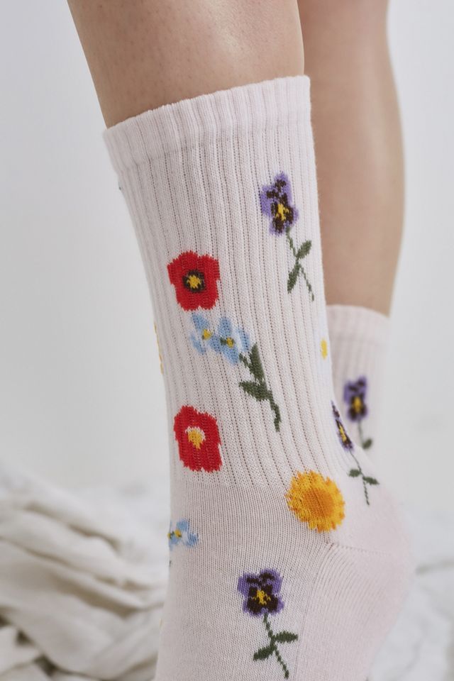 UO Wildflower Sport Socks | Urban Outfitters UK