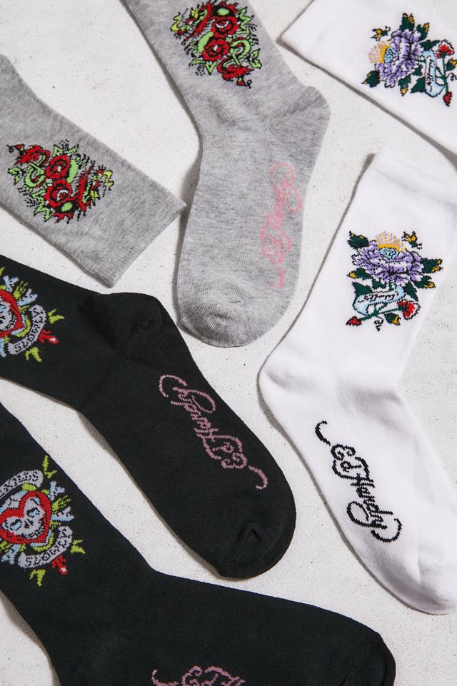 Ed Hardy - Lot de 3 paires de chaussettes Ruby noir, blanc et gris ...