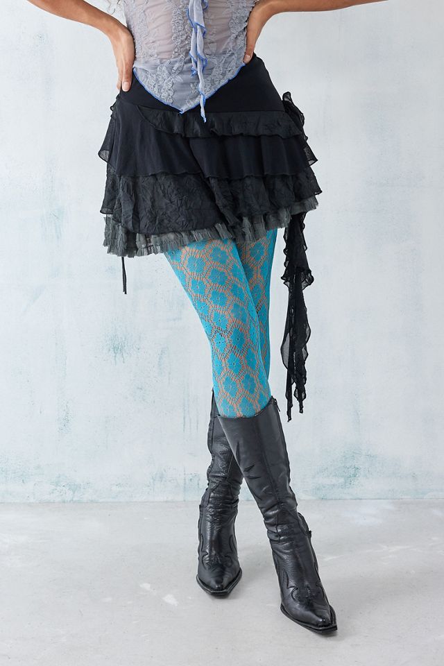 Out From Under Fishnet Floral Tights | Urban Outfitters UK