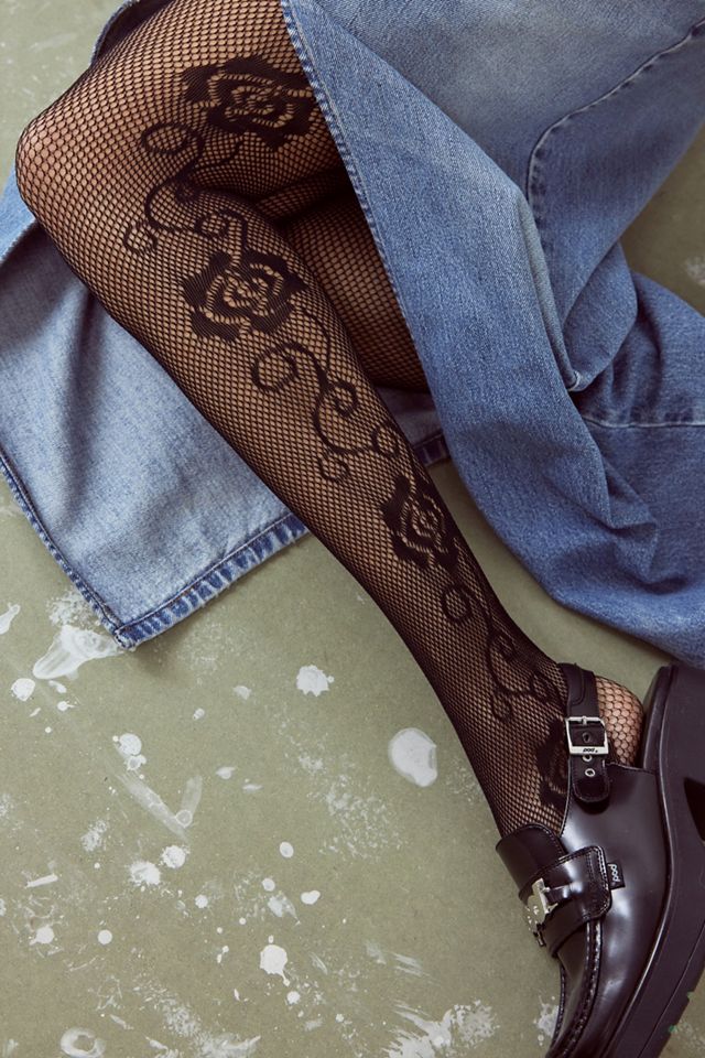 Out From Under Floral Fishnet Tights | Urban Outfitters UK
