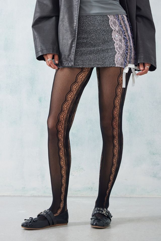 Out From Under Pointelle & Lace Tights | Urban Outfitters UK