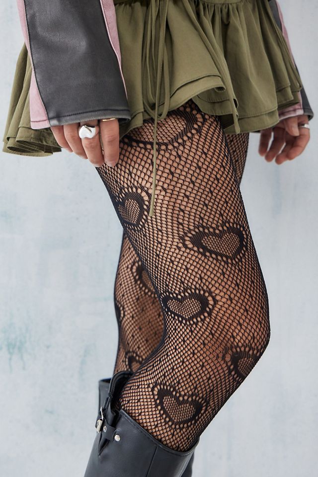 Out From Under Fishnet Heart Tights | Urban Outfitters UK
