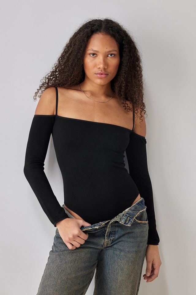Out From Under Fine Line Slashed Bodysuit | Urban Outfitters UK