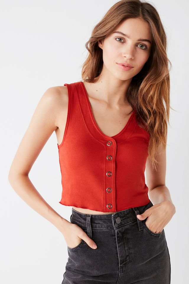 UO Hana Snap-Button Vest | Urban Outfitters UK