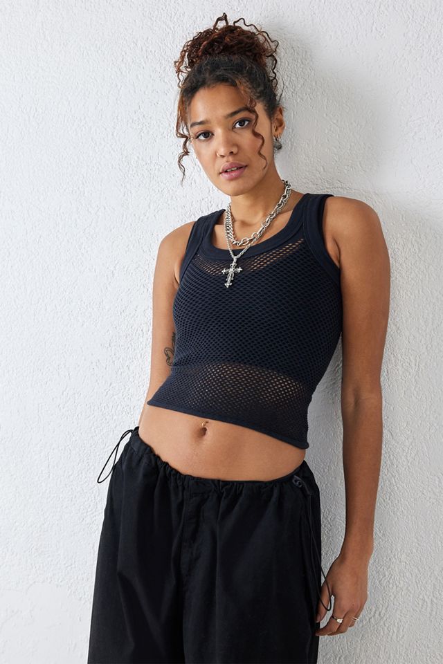 UO Jade Seamless Fishnet Vest | Urban Outfitters UK