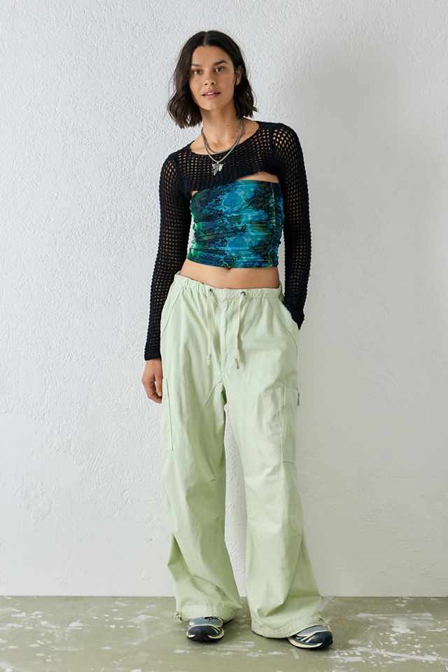 UO Ruched Mesh Tube Top | Urban Outfitters UK