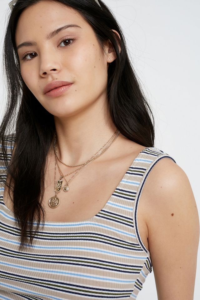 UO Stripe Square Neck Vest | Urban Outfitters UK