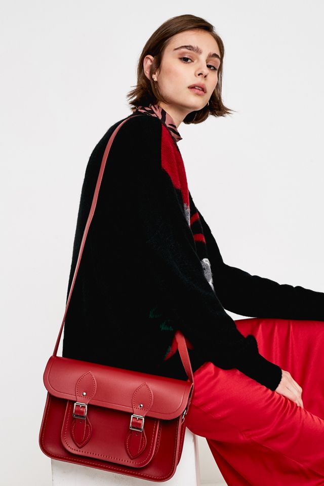 The Cambridge Satchel Company Red Leather 11” Magnetic Satchel Bag ...