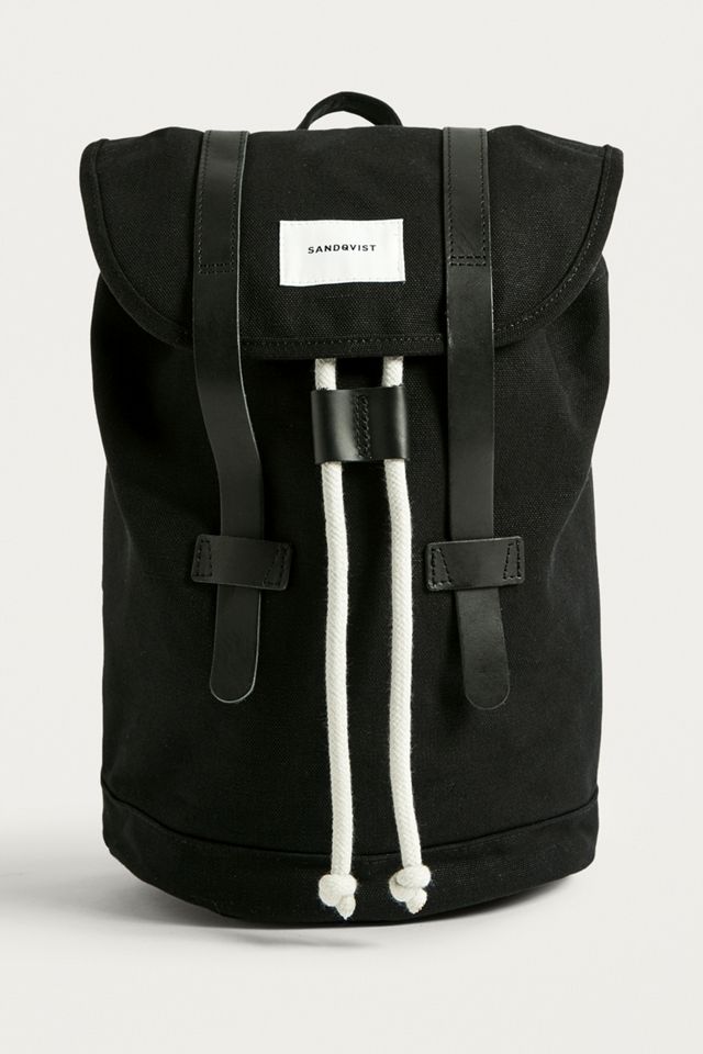 Sandqvist Stig Black Mini Backpack | Urban Outfitters UK