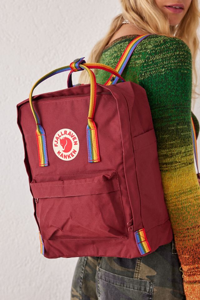 Fjallraven Kanken Rainbow Red Backpack | Urban Outfitters UK