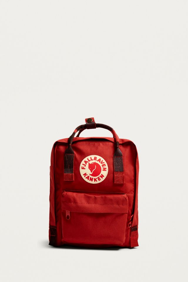 Fjallraven Mini Kanken Red Random Blocked Backpack | Urban Outfitters UK