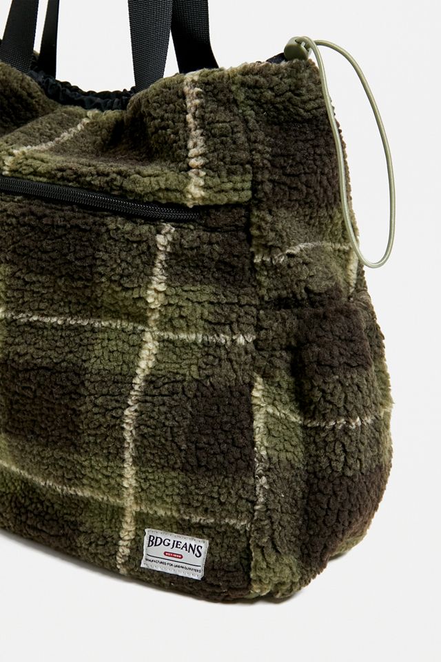 iets frans... Plaid Borg Utility Tote Bag | Urban Outfitters UK