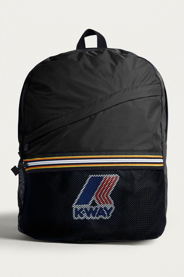 K-Way Black Packable Backpack | Urban Outfitters UK