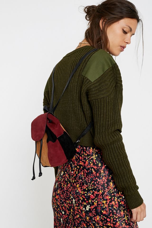UO Suede Patchwork Mini Backpack | Urban Outfitters UK