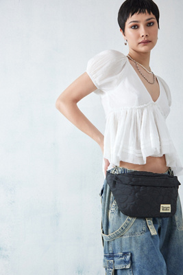 Damson Madder Black Floral Stitch Bum Bag | Urban Outfitters UK