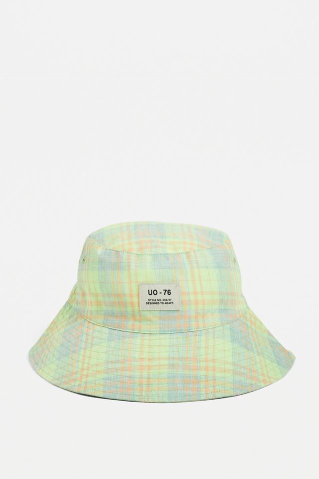 UO Lime Check Bucket Hat | Urban Outfitters UK