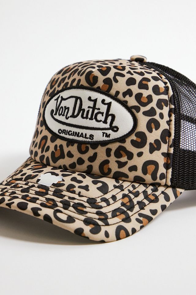 Von Dutch Leopard Print Tampa Trucker Cap | Urban Outfitters UK