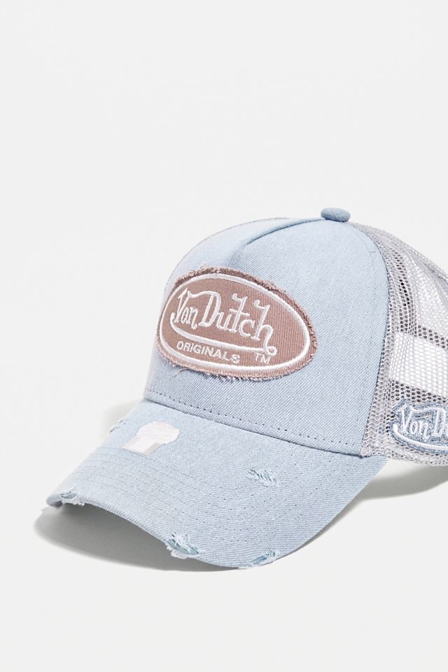 Von Dutch Distressed Denim Trucker Cap | Urban Outfitters UK