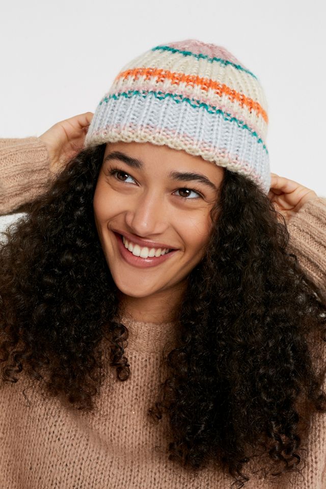 UO Stripe Knit Beanie | Urban Outfitters UK