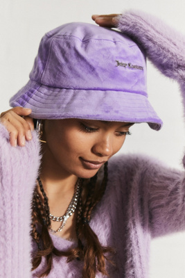 Juicy Couture Rhinestone Monogram Velour Bucket Hat | Urban Outfitters UK