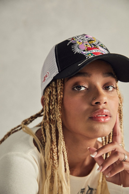 Ed Hardy Brave Hearts Trucker Cap | Urban Outfitters UK